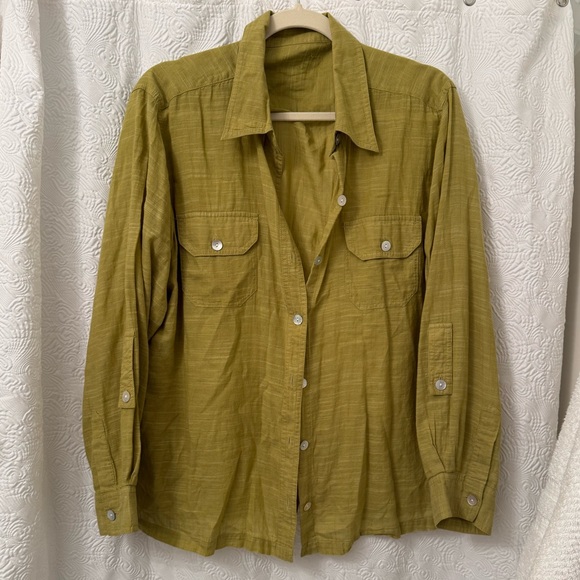 Tops | Olive Green Buttonup Boyfriend Flannel With Relaxed Fit | Poshmark